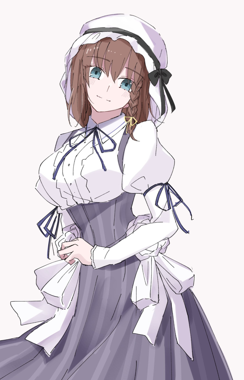 The Big Imageboard Tbib 1girl Braid Breasts Brown Hair Center