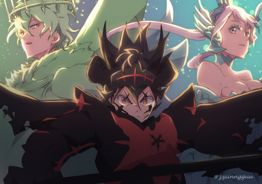 The Big ImageBoard (TBIB) - 1girl 2boys armor asta (black clover) black armor black clover black ...