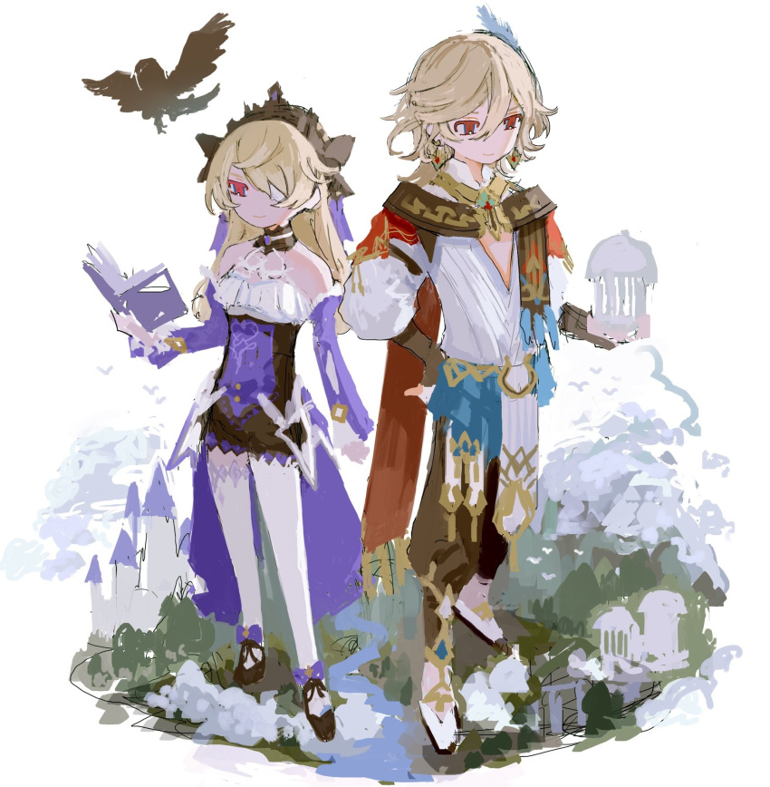 The Big ImageBoard (TBIB) - 1boy 1girl bird black footwear blonde hair ...