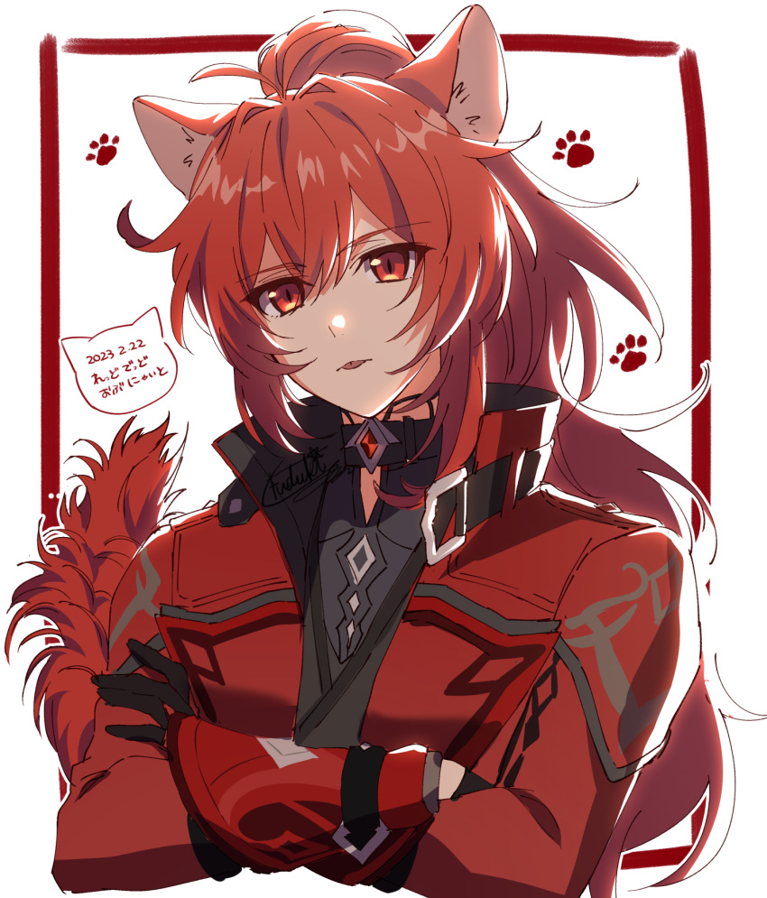 The Big ImageBoard (TBIB) - 1boy animal ears black gloves cat ears coat diluc (genshin impact ...