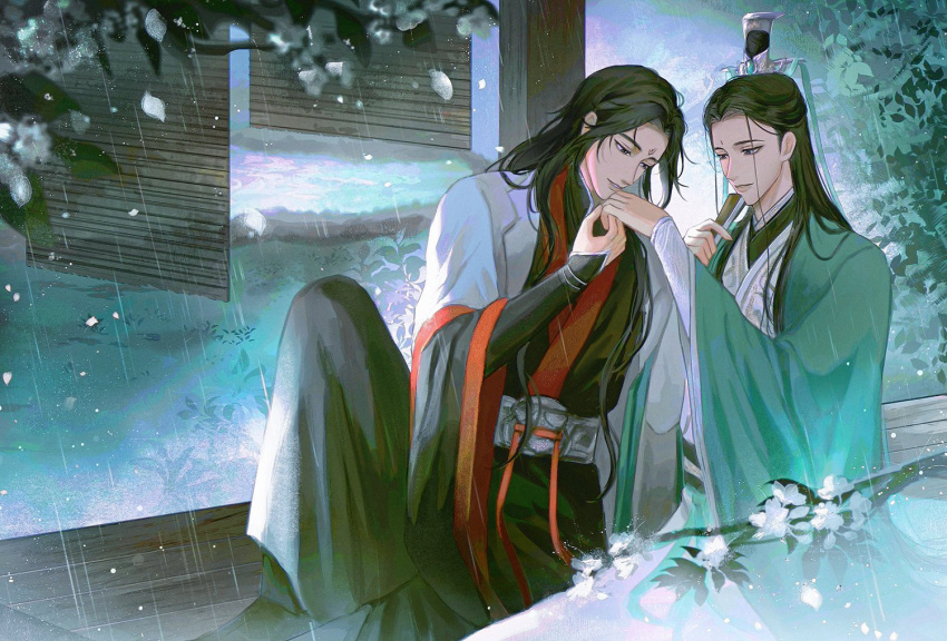 The Big ImageBoard (TBIB) - 2boys bamboo screen belt bindi bishounen ...
