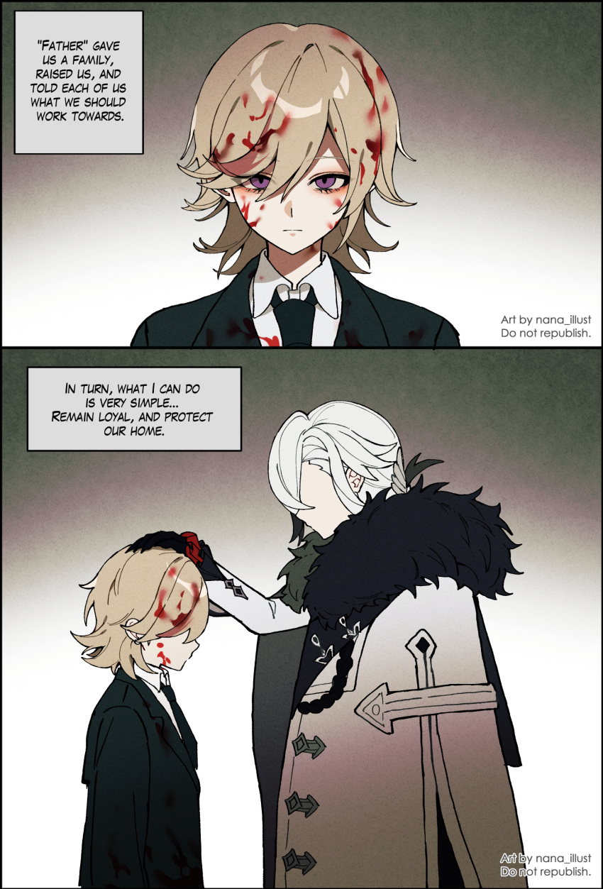 The Big ImageBoard (TBIB) - 1boy 1girl arlecchino (genshin impact) black hair black jacket black ...