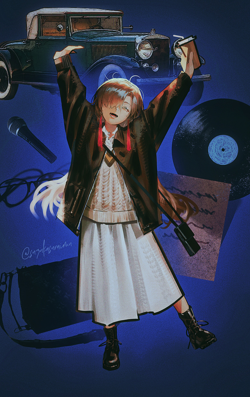 The Big ImageBoard (TBIB) - 1girl absurdres arms up bag black footwear ...