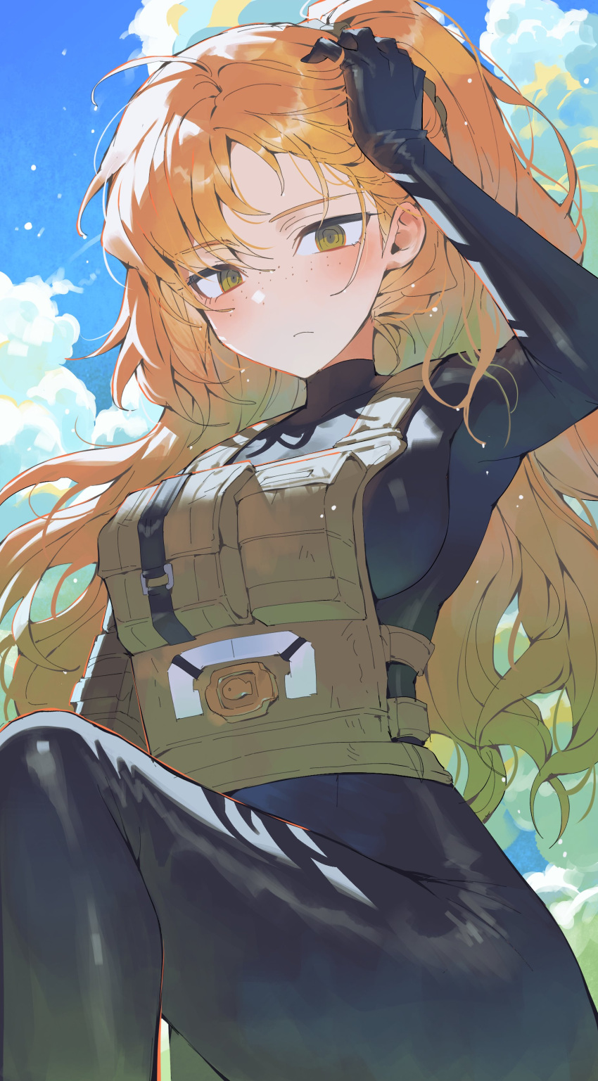 The Big Imageboard Tbib 1girl Absurdres Black Wetsuit Blue Sky