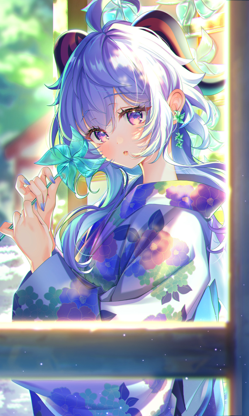 The Big ImageBoard (TBIB) - 1girl absurdres ahoge alternate costume blue hair blue kimono blue ...