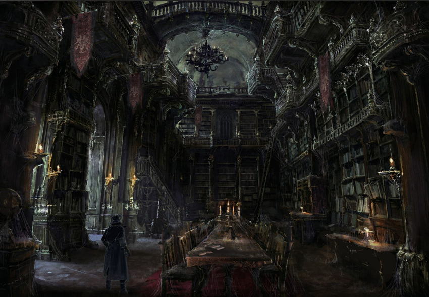 The Big ImageBoard (TBIB) - 1boy banner bloodborne book bookshelf ...