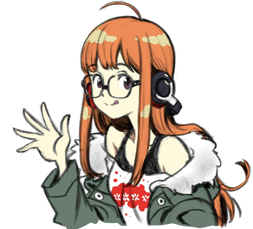 The Big ImageBoard (TBIB) - 1girl :q ahoge arm up behind-the-head headphones blunt bangs coat ...