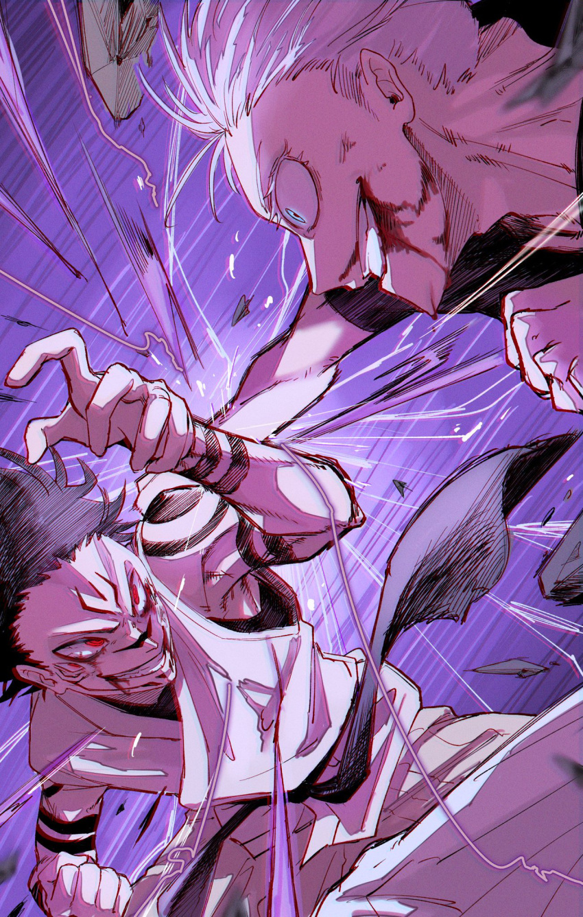 The Big ImageBoard (TBIB) - 2boys arm tattoo black hair blood blood on ...