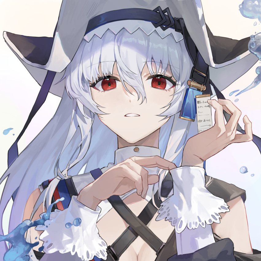 The Big ImageBoard (TBIB) - 1girl absurdres arknights black headwear breasts brown background ...