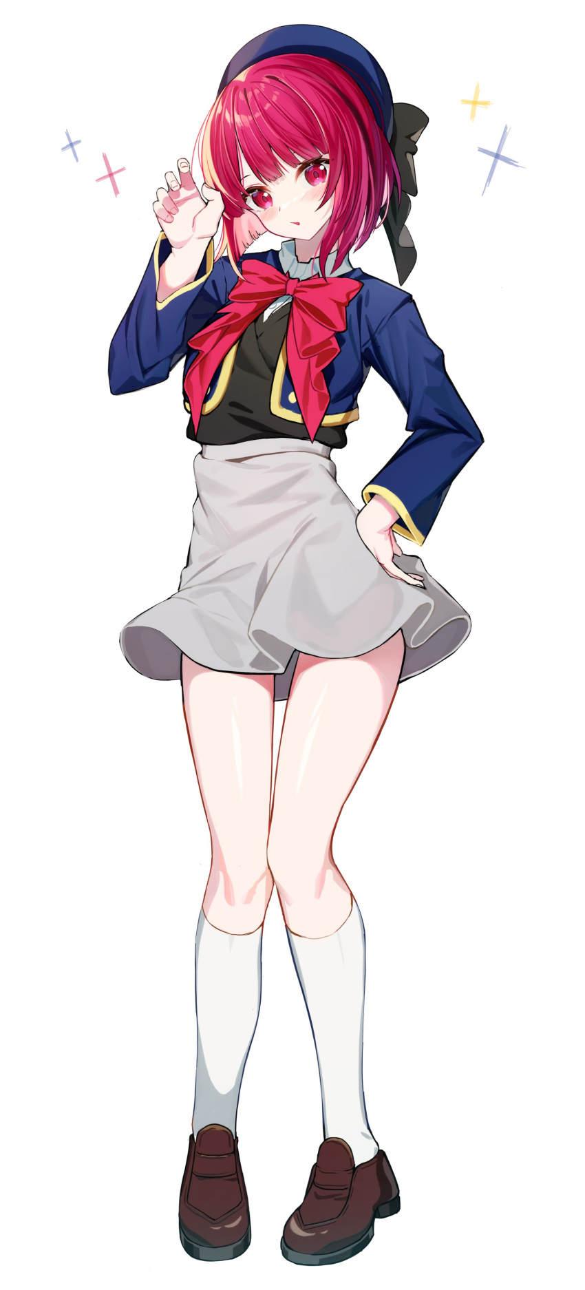 The Big ImageBoard (TBIB) - 1girl absurdres arima kana beret black bow black vest blue headwear ...