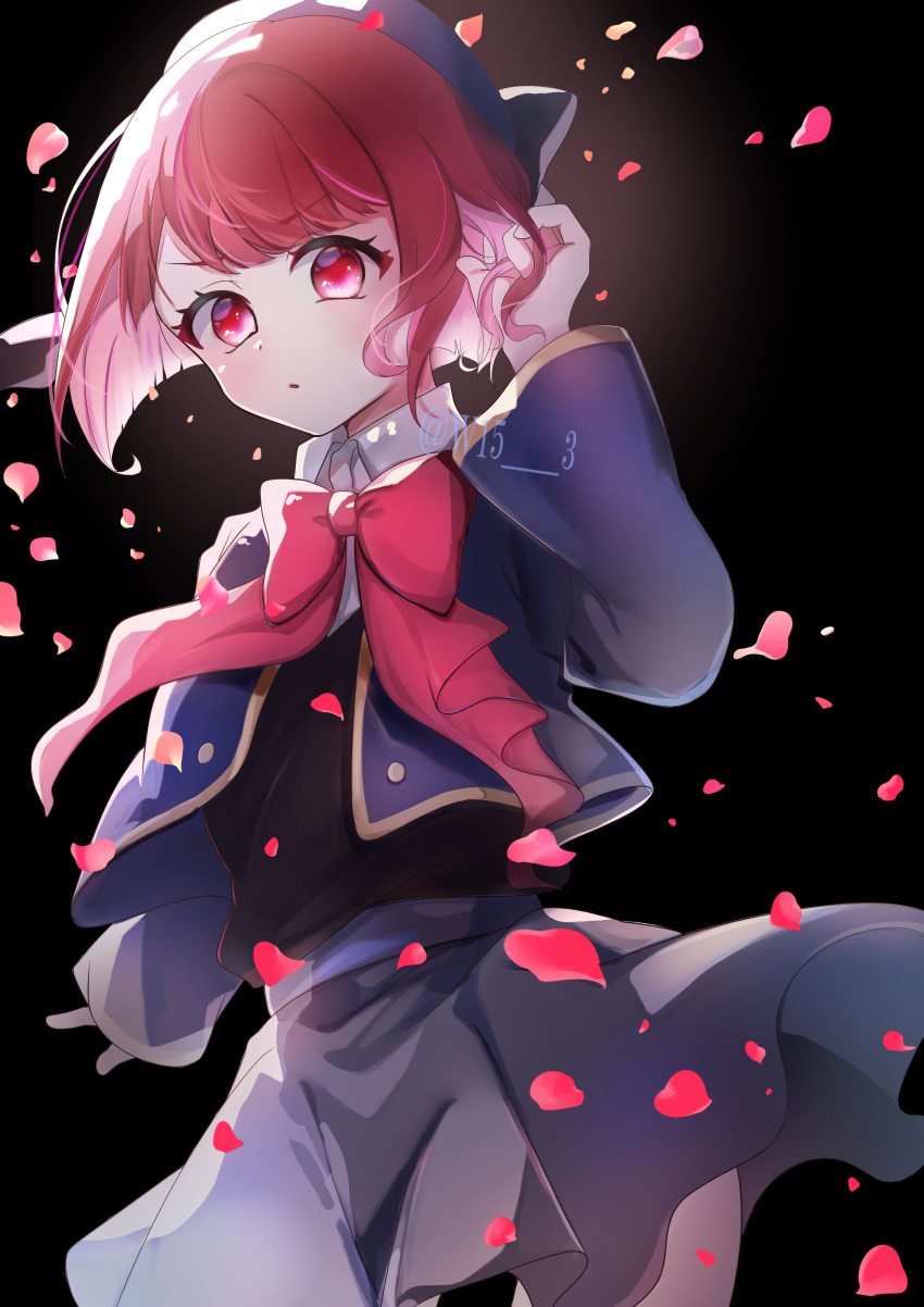 The Big ImageBoard (TBIB) - 1girl absurdres arima kana beret black background black sweater vest ...