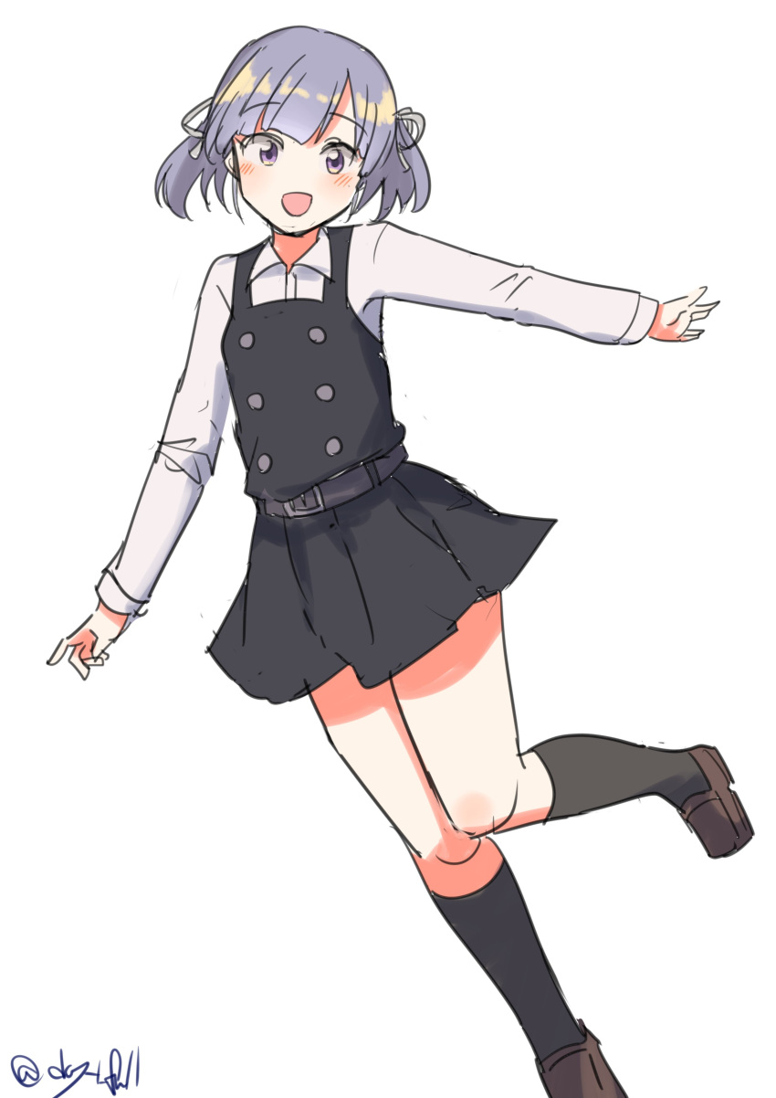 The Big ImageBoard (TBIB) - 1girl absurdres belt black socks collared shirt dress dress shirt ...