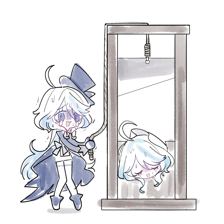 The Big ImageBoard (TBIB) - 2girls ahoge blue coat blue headwear closed ...