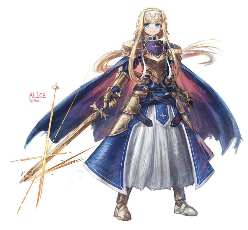 The Big ImageBoard (TBIB) - 1girl absurdres alice zuberg armor armored dress blonde hair blue ...