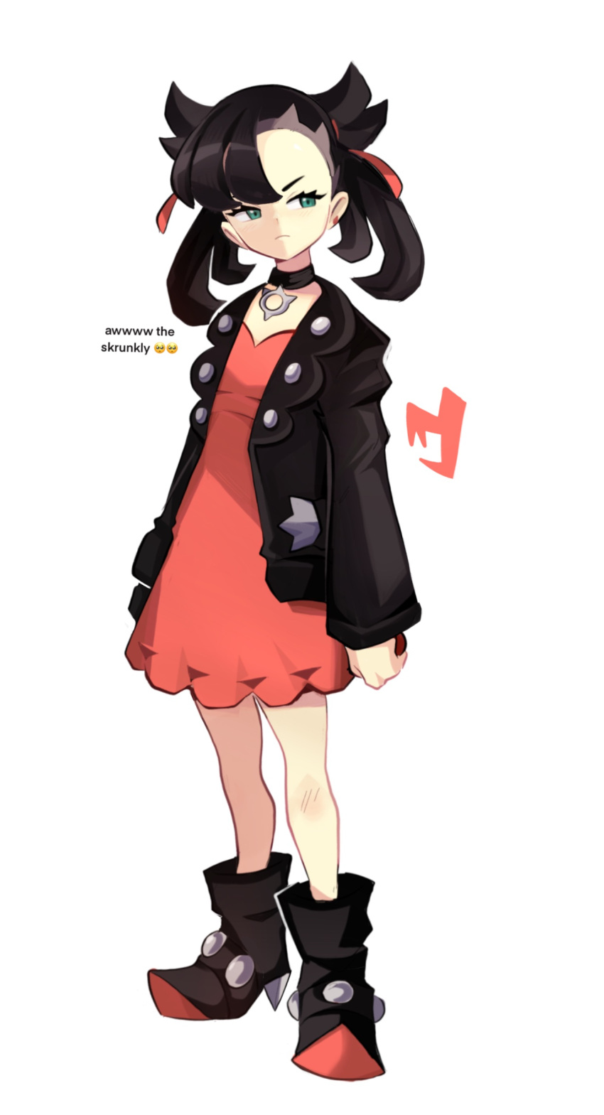 The Big ImageBoard (TBIB) - 1girl ankle boots asymmetrical bangs bangs black choker black ...