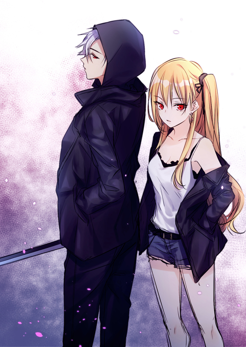 The Big ImageBoard (TBIB) - 1boy 1girl alisa reinford black jacket black pants blonde hair ...