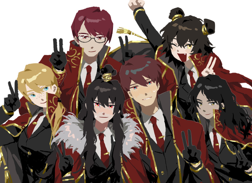 The Big ImageBoard (TBIB) - 3boys 3girls black gloves black hair black ...