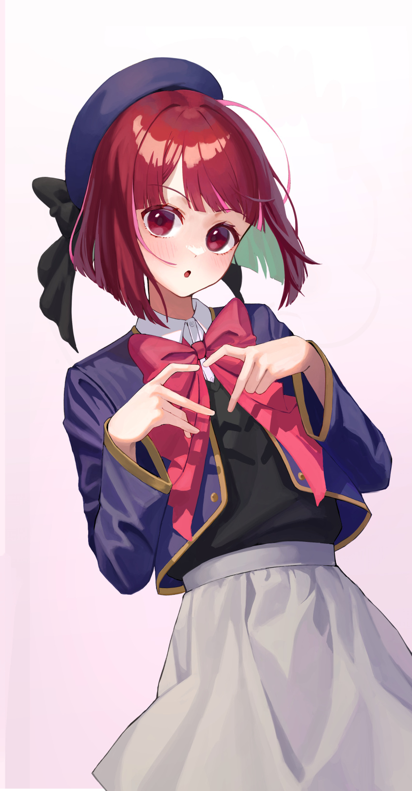 The Big ImageBoard (TBIB) - 1girl absurdres arima kana beret blush bob cut bow bowtie gradient ...