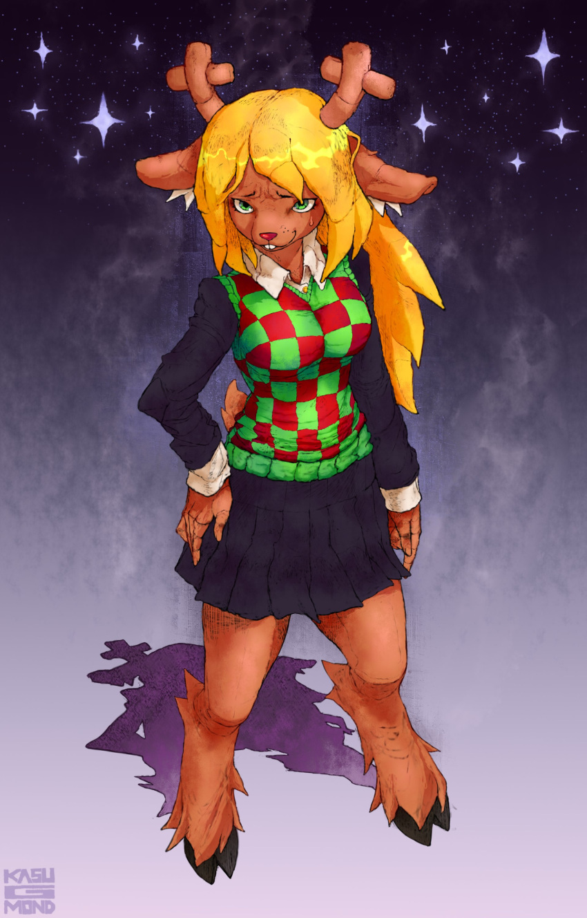 The Big ImageBoard (TBIB) - absurd res blonde hair bottomwear brown body brown fur clothing deer ...