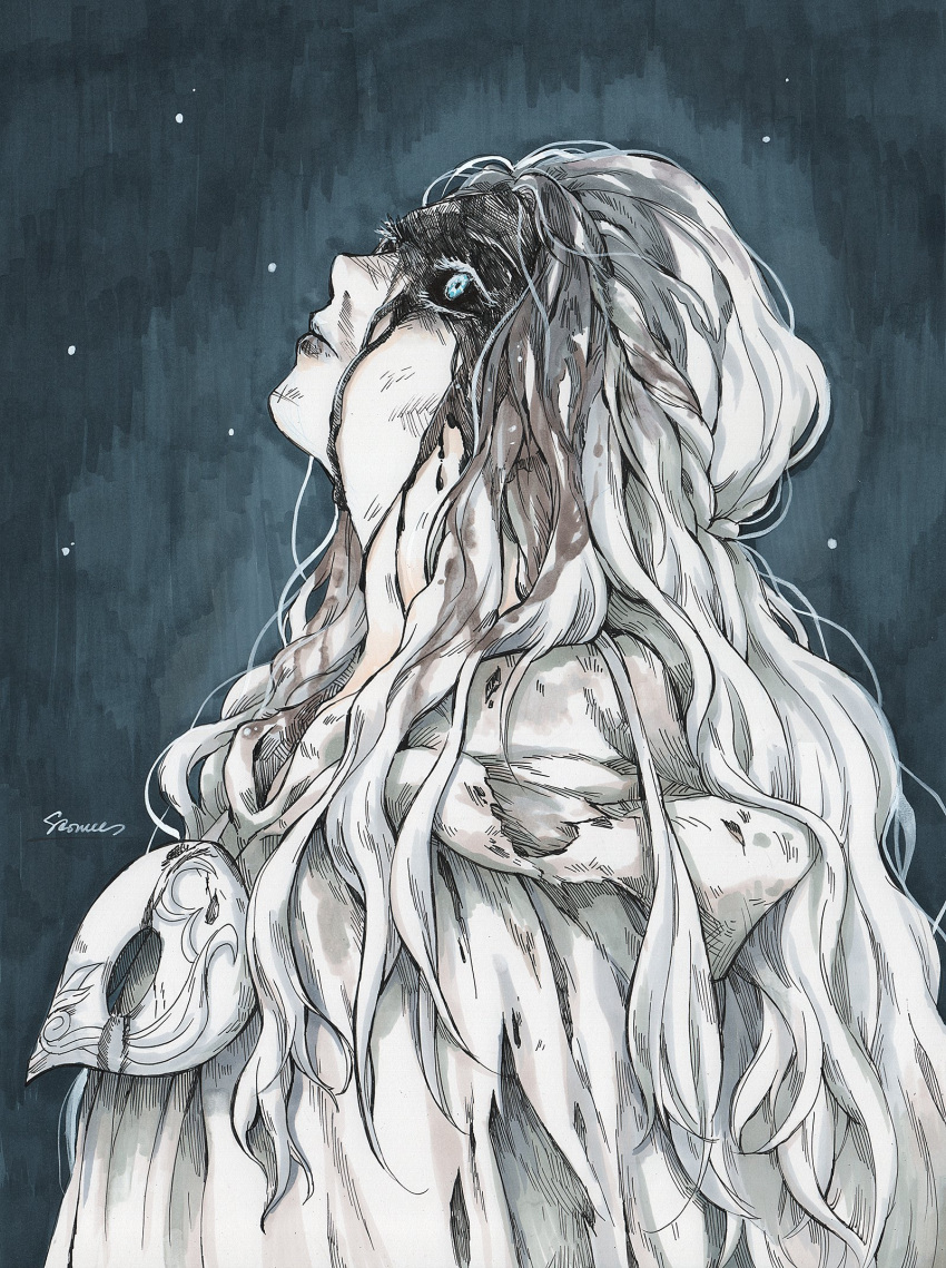 The Big ImageBoard (TBIB) - 1girl artist name black sclera bleeding ...