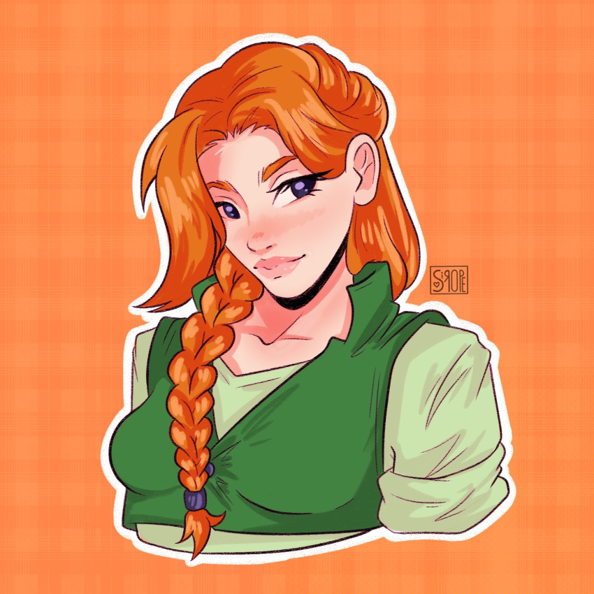 The Big Imageboard Tbib 1girl Artist Name Blue Eyes Braid Green