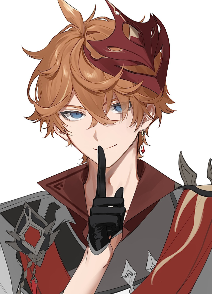 The Big ImageBoard (TBIB) - 1boy antenna hair black gloves blue eyes finger to mouth genshin ...