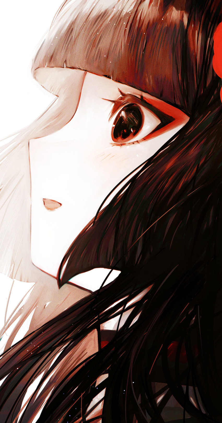 The Big ImageBoard (TBIB) - 1girl absurdres albino (a1b1n0623) black eyes black hair blunt bangs ...