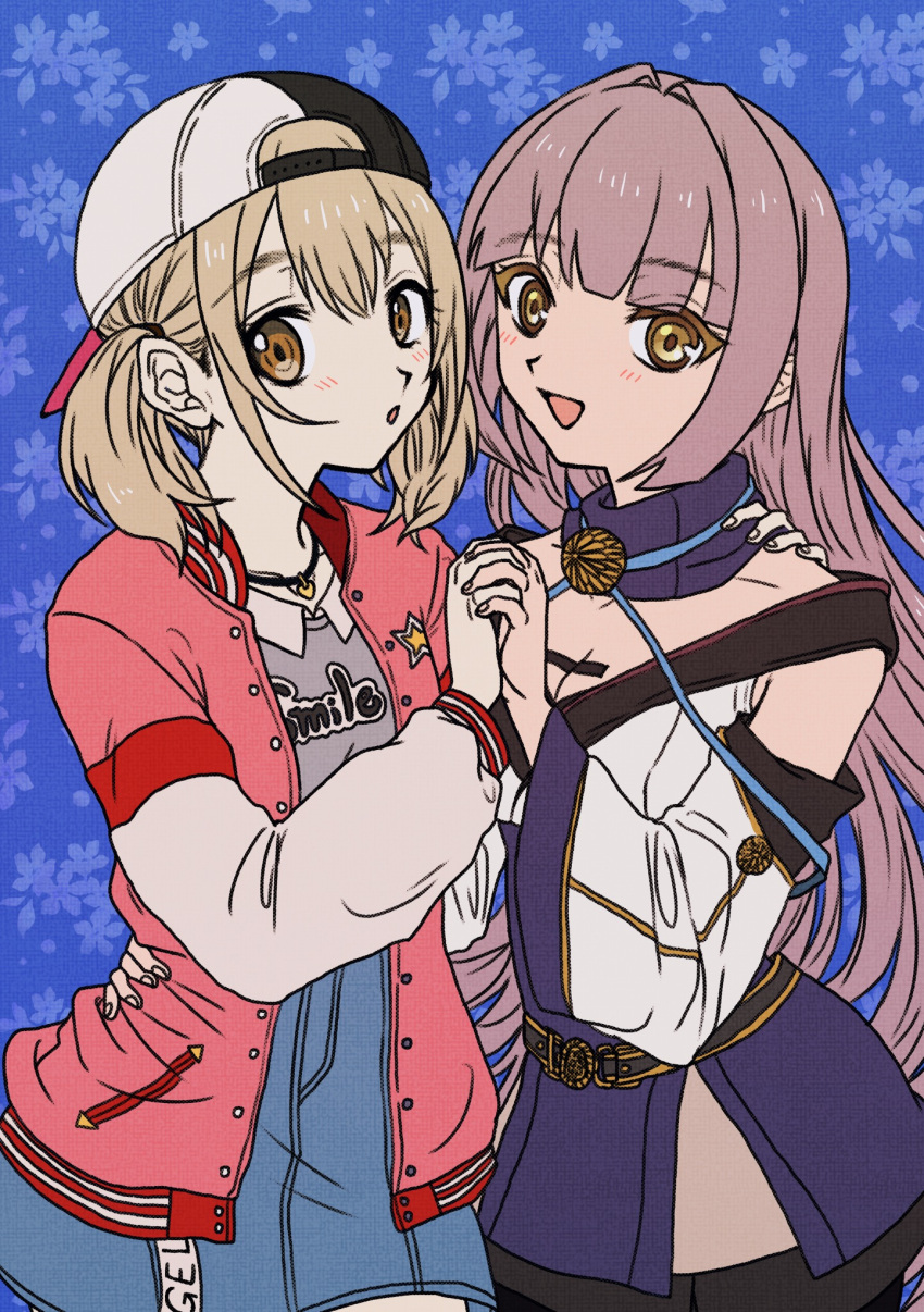 The Big ImageBoard (TBIB) - 2girls azusawa kohane baseball cap belt blue skirt blunt bangs blush ...