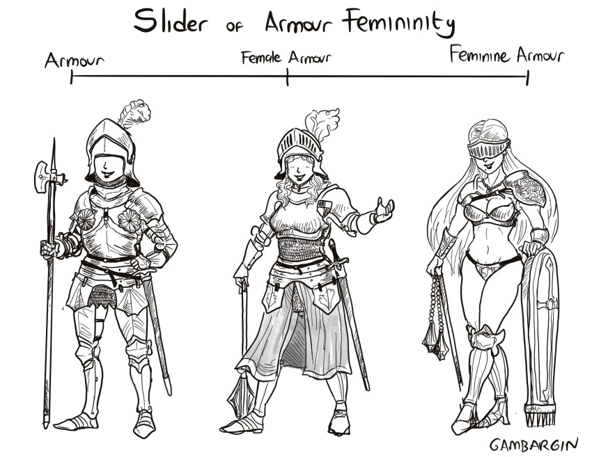 The Big Imageboard Tbib 3girls Arm Guards Armor Armored Boots