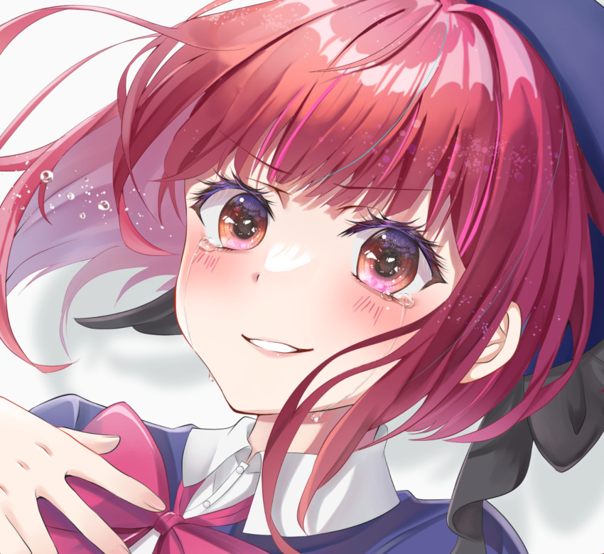 The Big ImageBoard (TBIB) - 1girl arima kana beret blue headwear blue vest blush bob cut crying ...