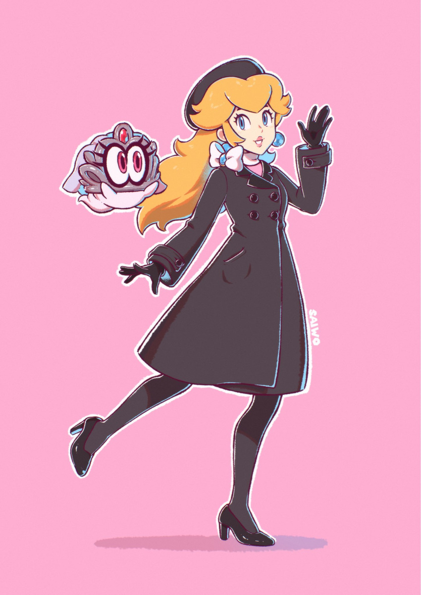 The Big ImageBoard (TBIB) - 1girl artist name black coat black footwear black gloves black ...