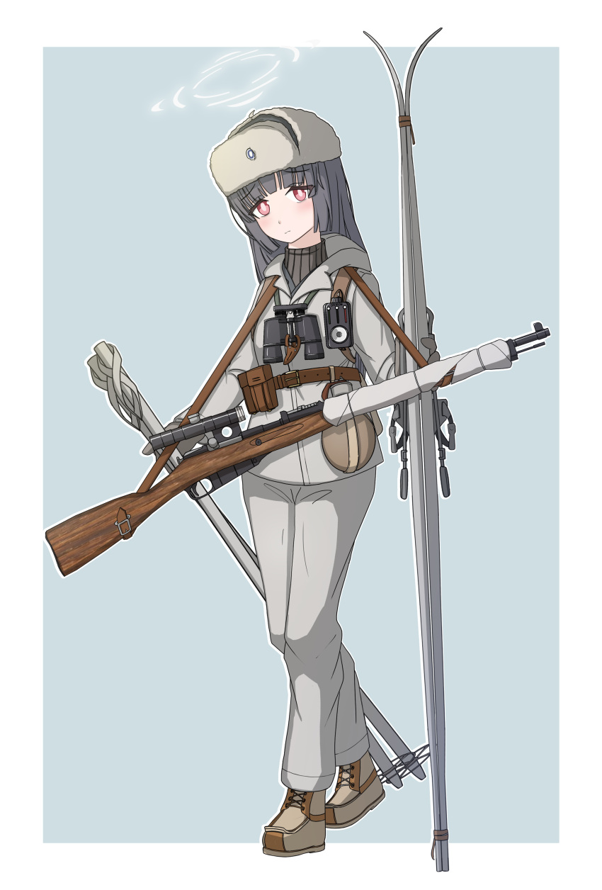 The Big ImageBoard (TBIB) - 1girl absurdres ammunition pouch belt belt pouch binoculars black ...