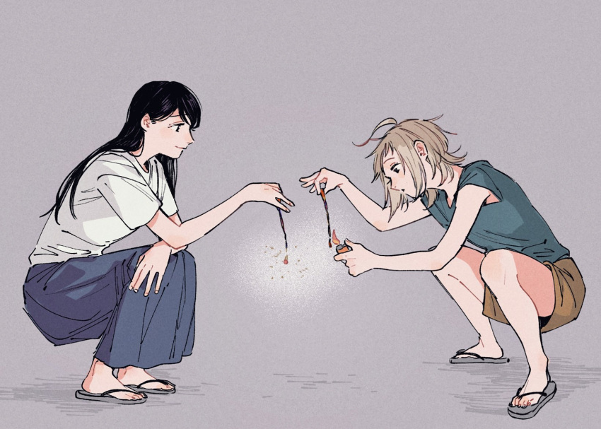 The Big ImageBoard (TBIB) - 2dk g pen mezamashidokei 2girls ahoge black hair blonde hair ...