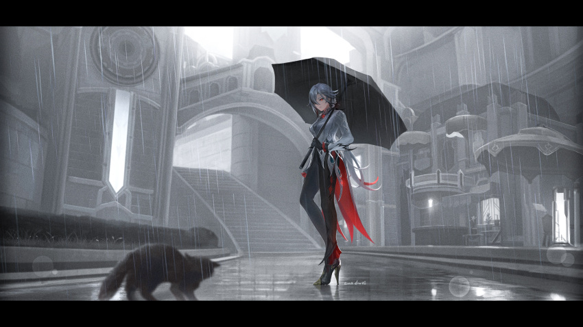 The Big ImageBoard (TBIB) - 1girl absurdres anna (drw01) arlecchino (genshin impact) black cat ...