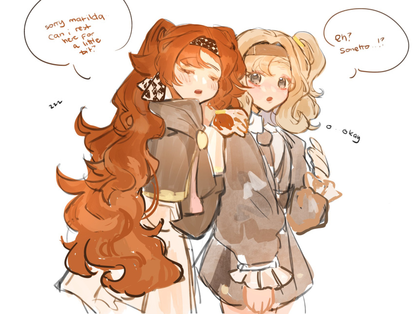 The Big ImageBoard (TBIB) - 2girls blonde hair brown hairband checkered hairband closed mouth ...