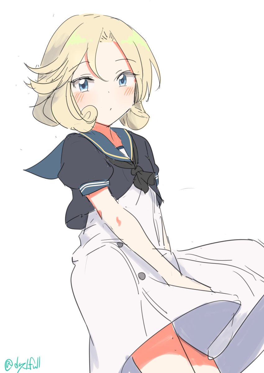 The Big ImageBoard (TBIB) - 1girl absurdres black jacket black neckerchief blonde hair blue eyes ...