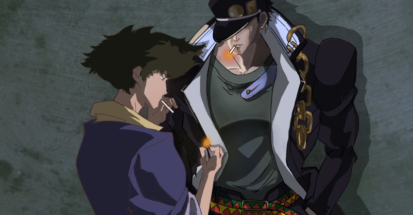 The Big ImageBoard (TBIB) - 2boys black hair chain cigarette cigarette ...