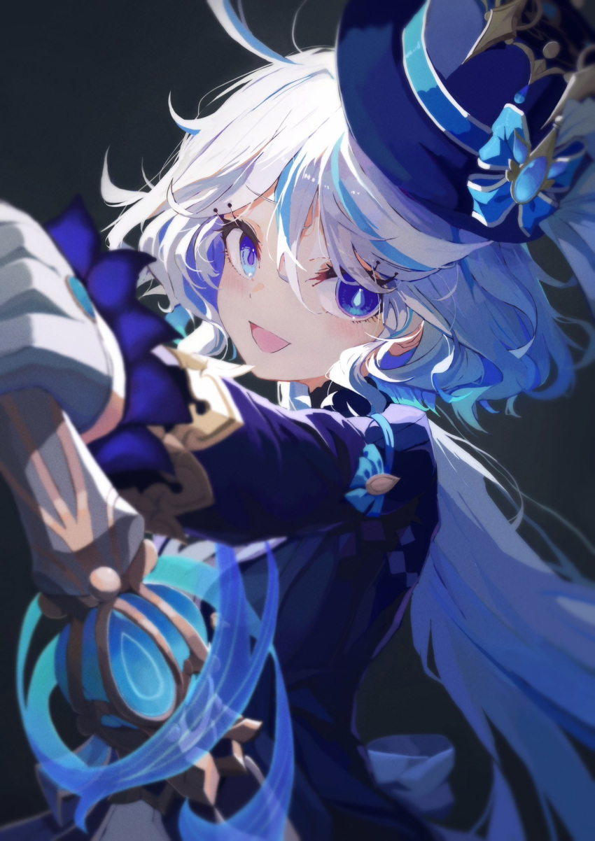 The Big ImageBoard (TBIB) - 1girl :d amamiya akari (amamiya 1007) blue bow blue eyes blue hair ...