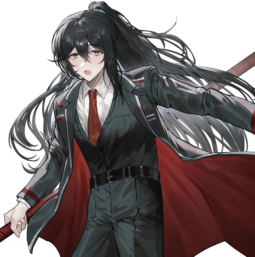 The Big ImageBoard (TBIB) - 1boy aqua eyes belt black belt black coat black eyes black hair ...