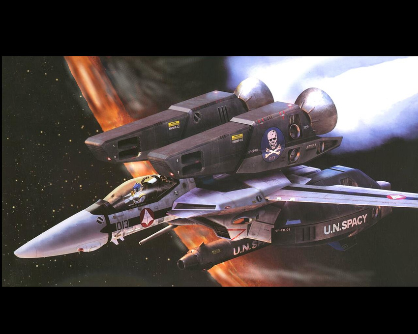 The Big ImageBoard (TBIB) - 1980s (style) 1boy choujikuu yousai macross earth (planet) in orbit ...