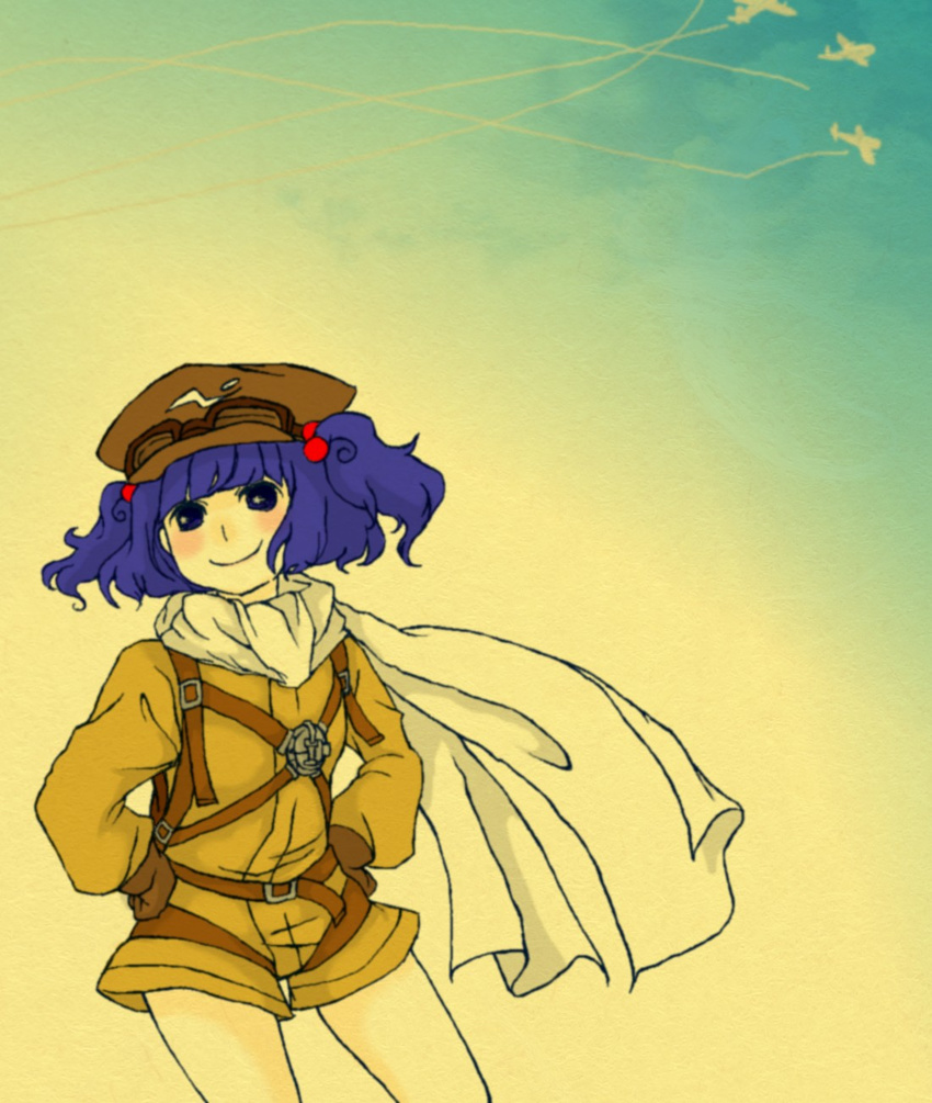 The Big ImageBoard (TBIB) - 1girl aircraft airplane blue hair commentary commentary request ...