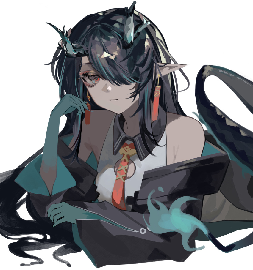 The Big ImageBoard (TBIB) - 1girl absurdres arknights bare shoulders black eyes black hair black ...