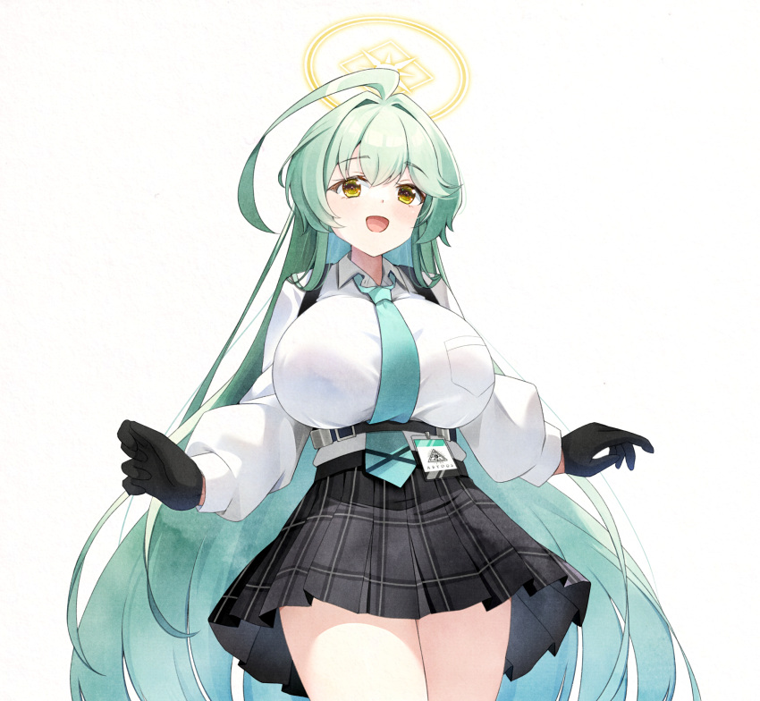 The Big ImageBoard (TBIB) - 1girl ahoge antenna hair aqua hair aqua necktie bandaid bandaid on ...