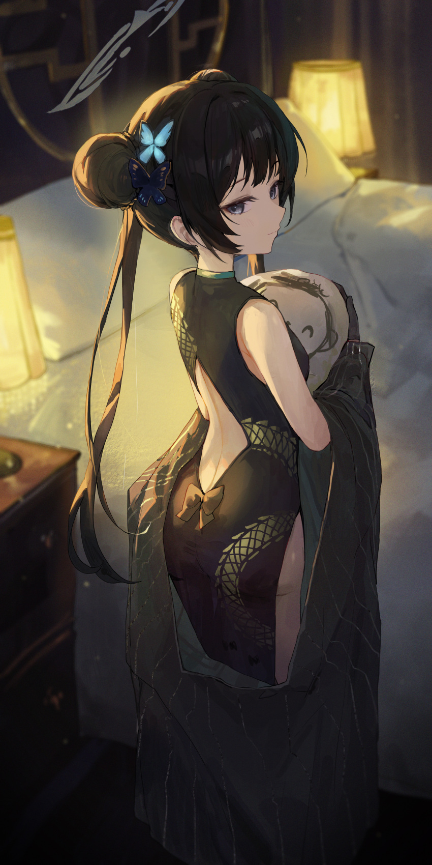 The Big ImageBoard (TBIB) - 1boy 1girl absurdres ass back bed black ...