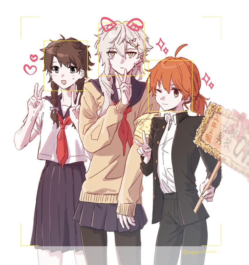 The Big ImageBoard (TBIB) - 1girl 2boys black jacket black pants blue ...