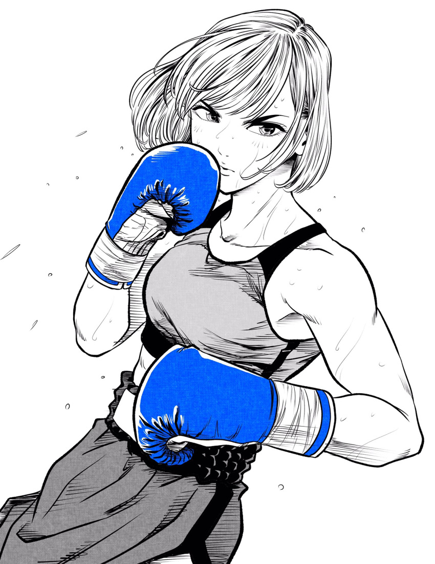 The Big ImageBoard (TBIB) - 1girl blue gloves boxing boxing gloves ...