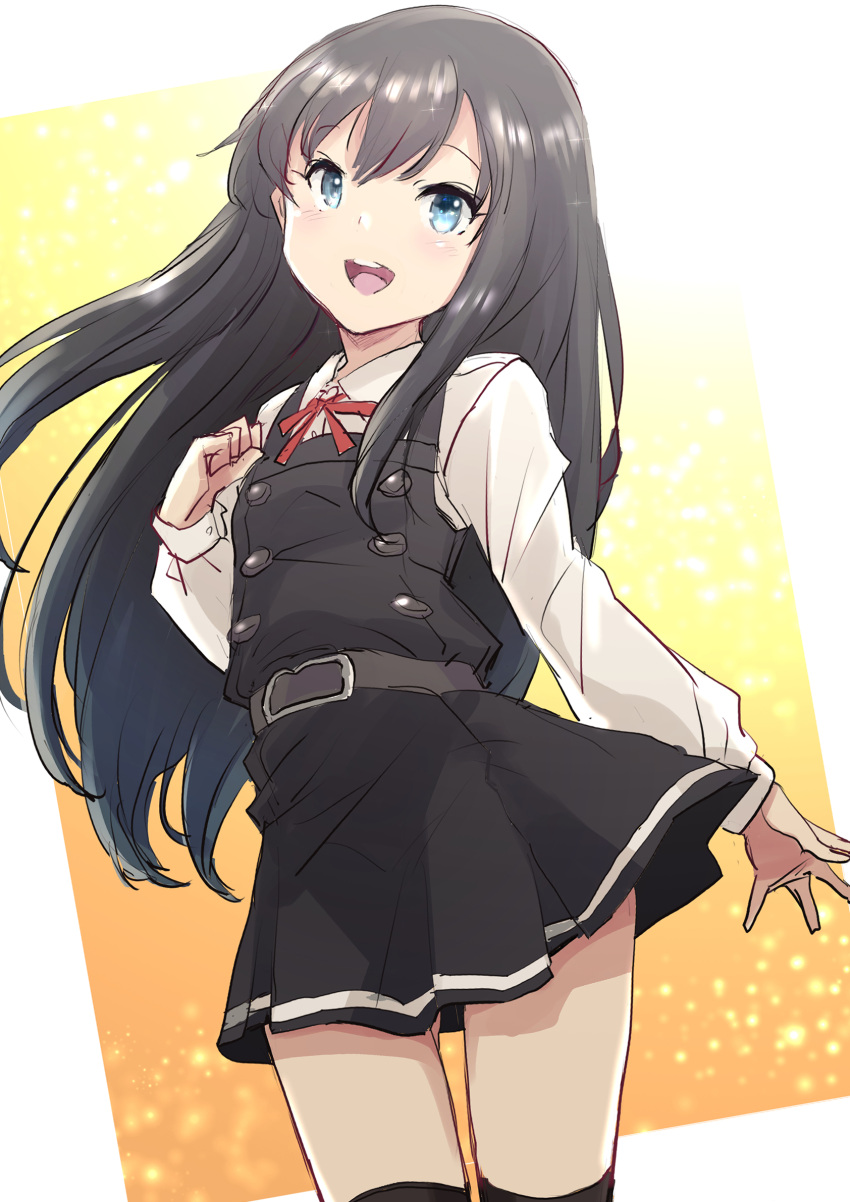The Big ImageBoard (TBIB) - 1girl asashio (kancolle) asashio kai ni (kancolle) belt black hair ...