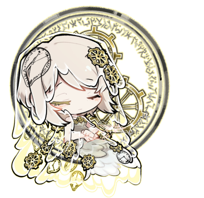 The Big ImageBoard (TBIB) - bare arms chibi clock closed eyes closed ...