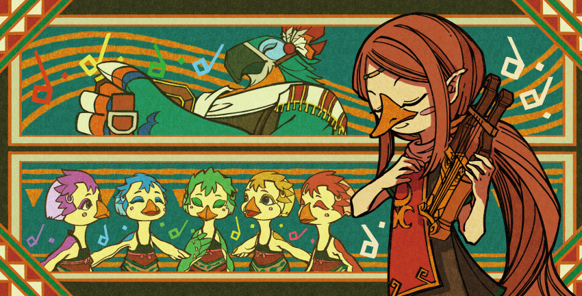 The Big ImageBoard (TBIB) - 1boy 6+girls accordion beak bird boy bird ...