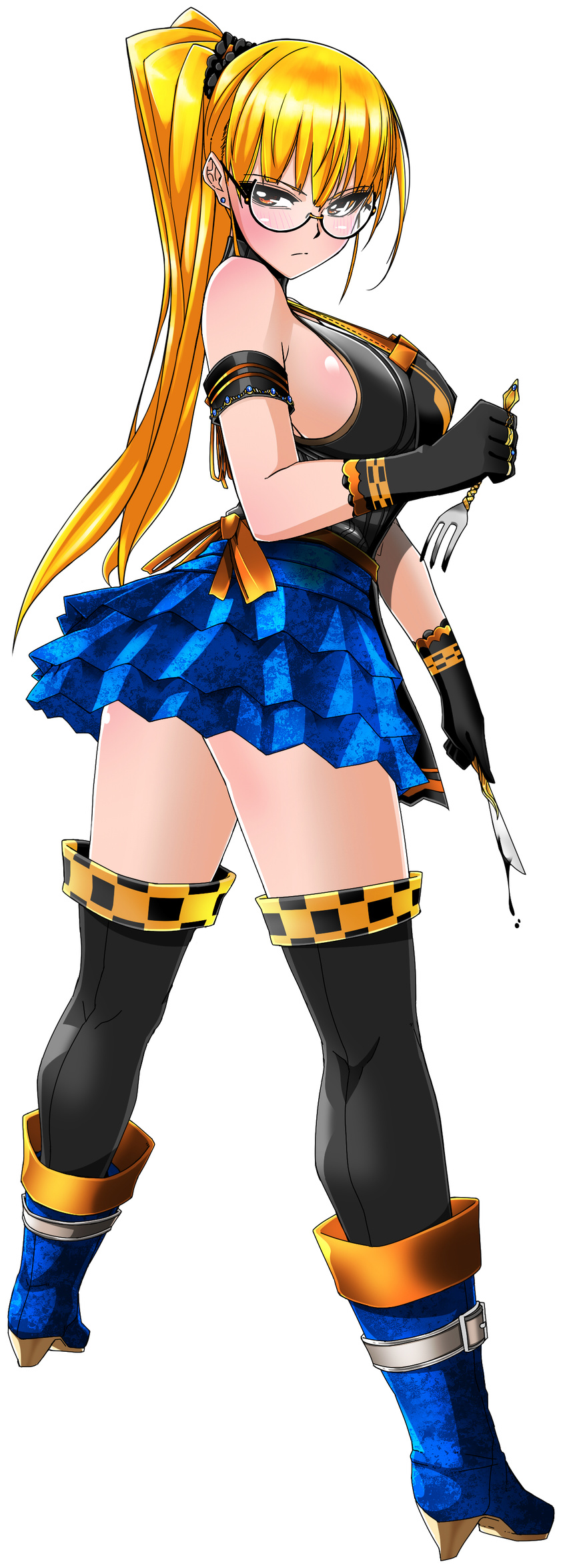The Big Imageboard Tbib Absurdres Armlet Bare Shoulders Blonde Hair Boots Breasts Brown Eyes